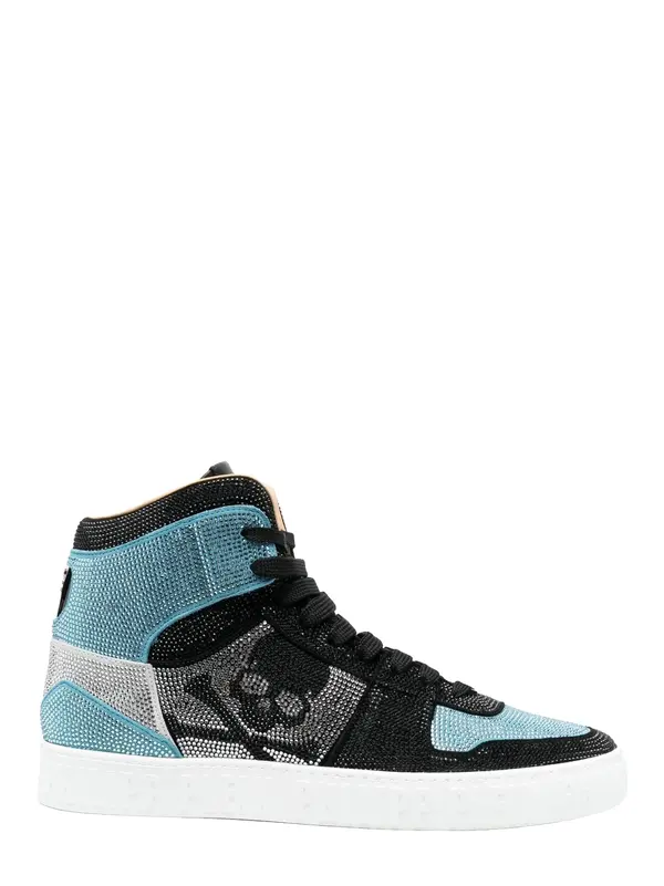 Philipp Plein Strass High-top Sneakers - Blue