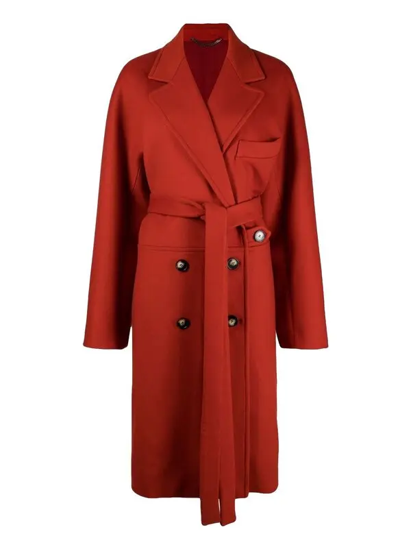 Stella McCartney Double-breasted Belted Coat - Red