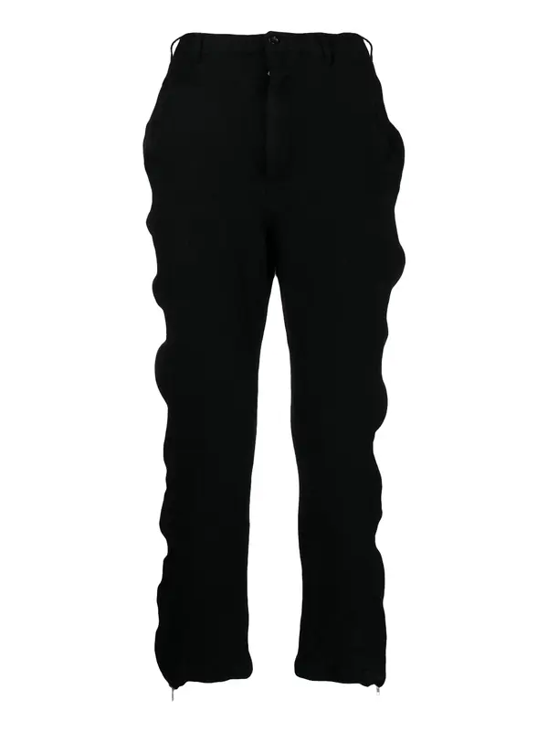 BLACK COMME DES GARÇONS Zipper Trim Trousers - Black