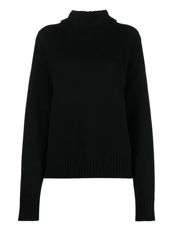 JIL SANDER Roll-neck Jumper - Black