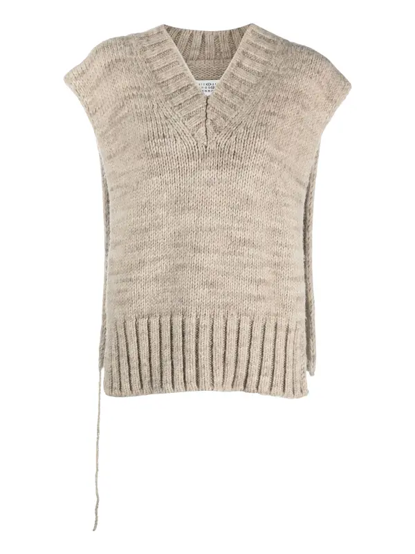 MAISON MARGIELA Botanical Dye Knitted Vest - Neutrals
