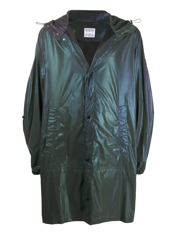 COUNTY OF MILAN Iridescent Lightweight Raincoat - 1001 Black White
