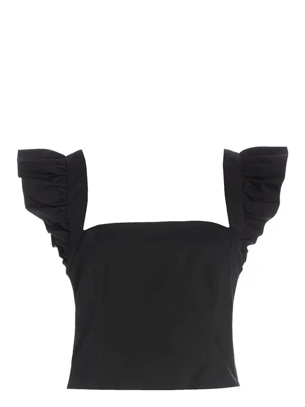 Cara Cara Hyannis Cotton-poplin Top - Black