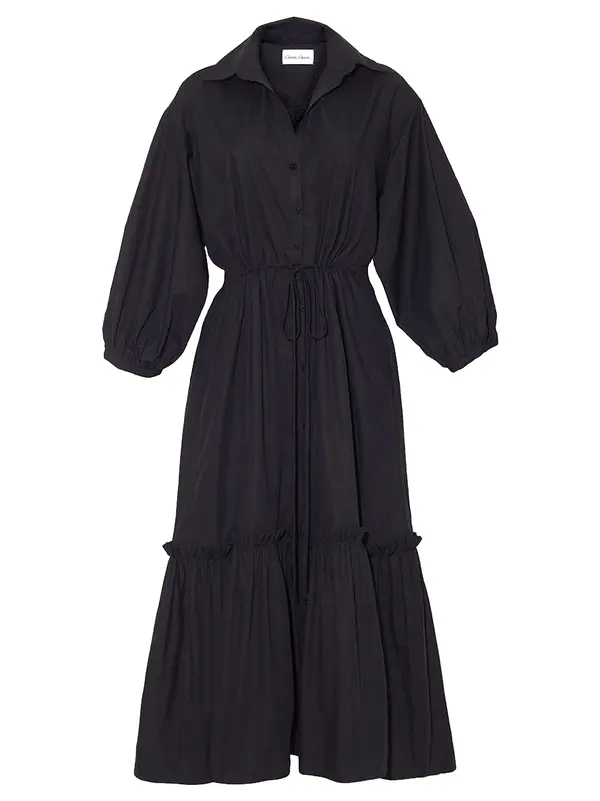 Cara Cara Hutton Shirt Dress - Black
