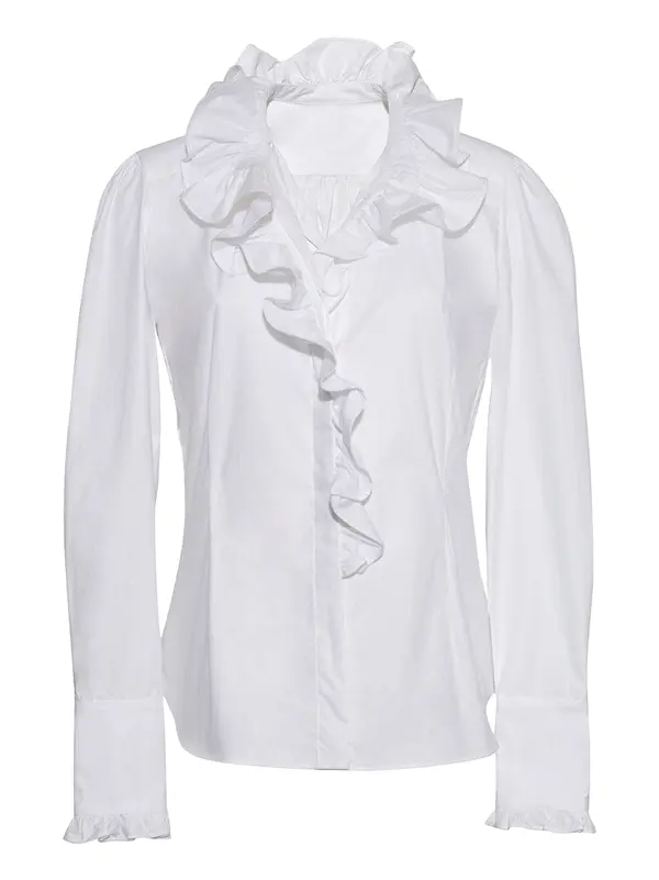 Cara Cara Anne Ruffle-trimmed Blouse - White