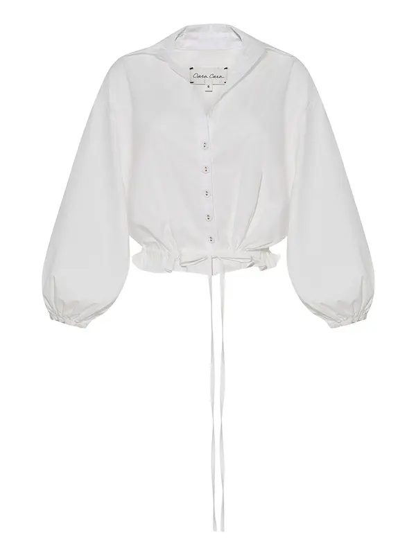 Cara Cara Hutton Cropped Blouse - White
