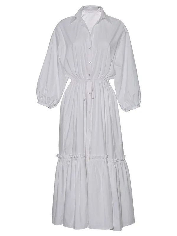 Cara Cara Hutton Shirt Dress - White