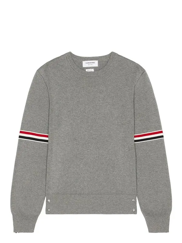 Thom Browne Milano Stitch Armband Cotton Sweater - Lt Grey