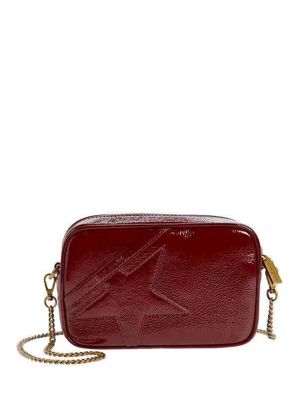 GOLDEN GOOSE Mini Star Leather Crossbody Camera Bag - Bordeaux