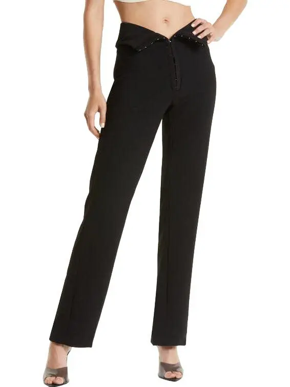 House Of Cb Ava Fold Front Trousers - Black