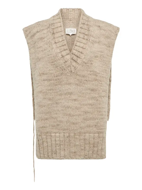 MAISON MARGIELA Alpaca, Cotton, And Wool Sweater Vest - Beige