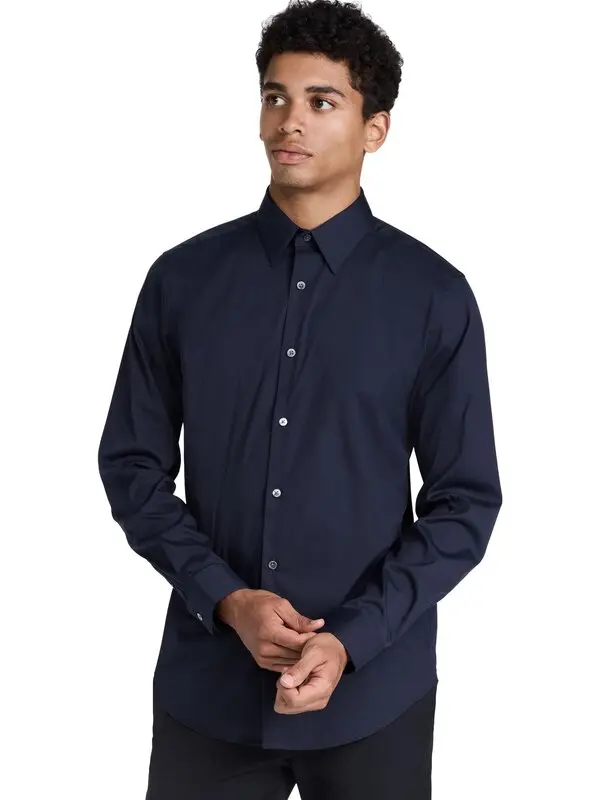 Theory Sylvain Good Cotton Shirt - Eclipse