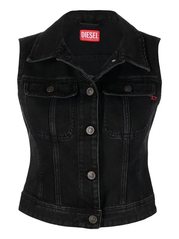 DIESEL® Fitted Denim Jacket - Black