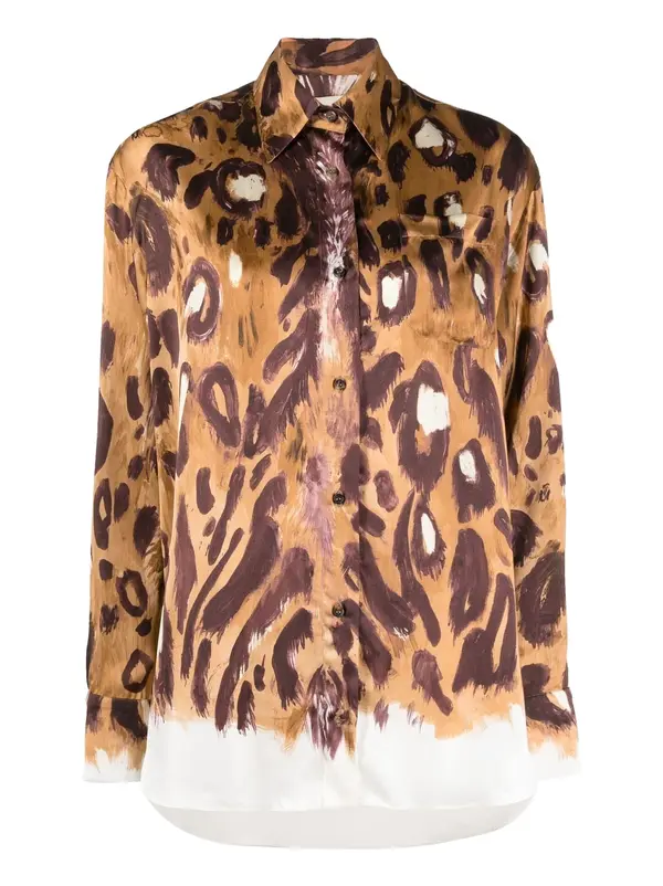 Marni All-over Leopard-print Shirt - Brown