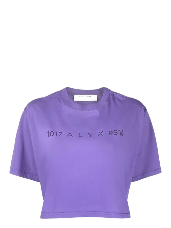 1017 Alyx 9sm Logo-print Cropped T-shirt - Purple