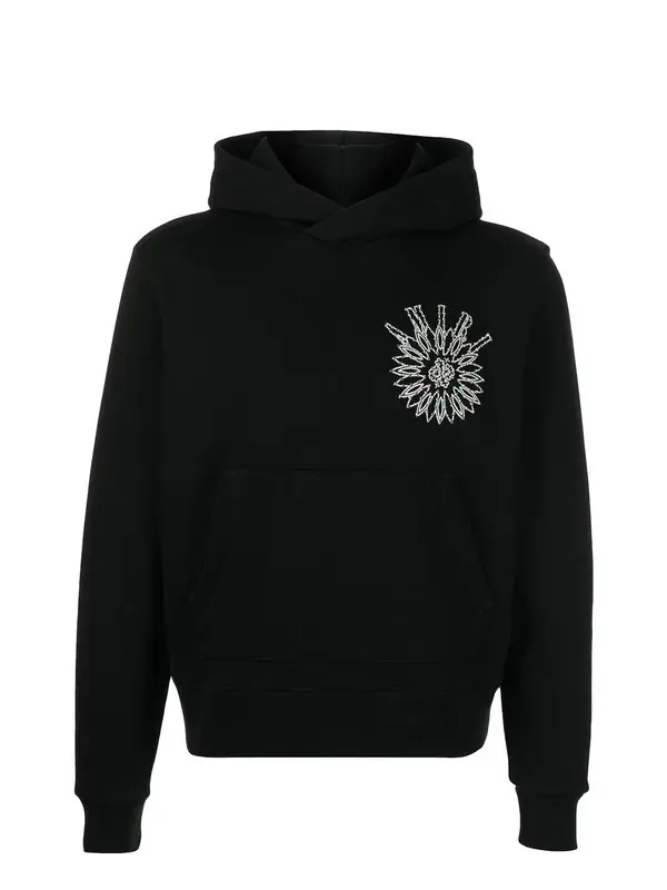 Amiri Rhinestone-embellished Graphic-logo Hoodie - Black