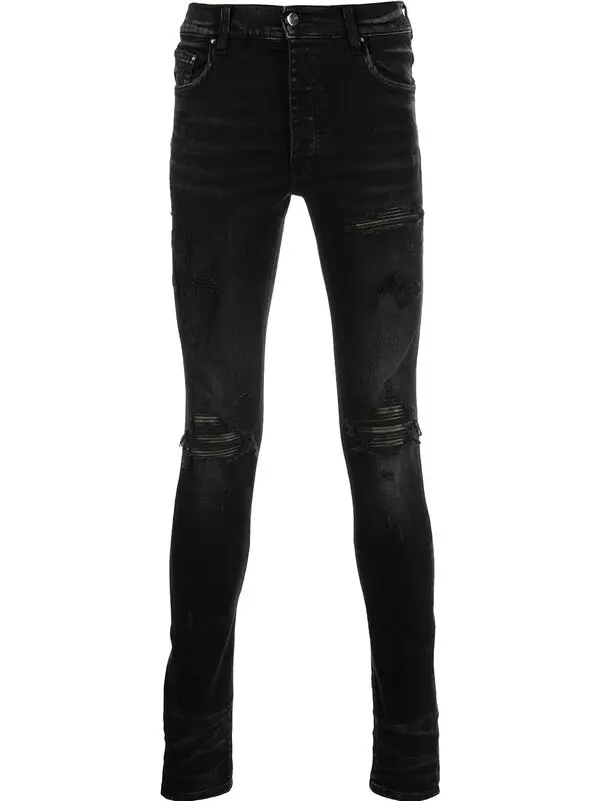 Amiri Distressed Skinny Jeans - Black