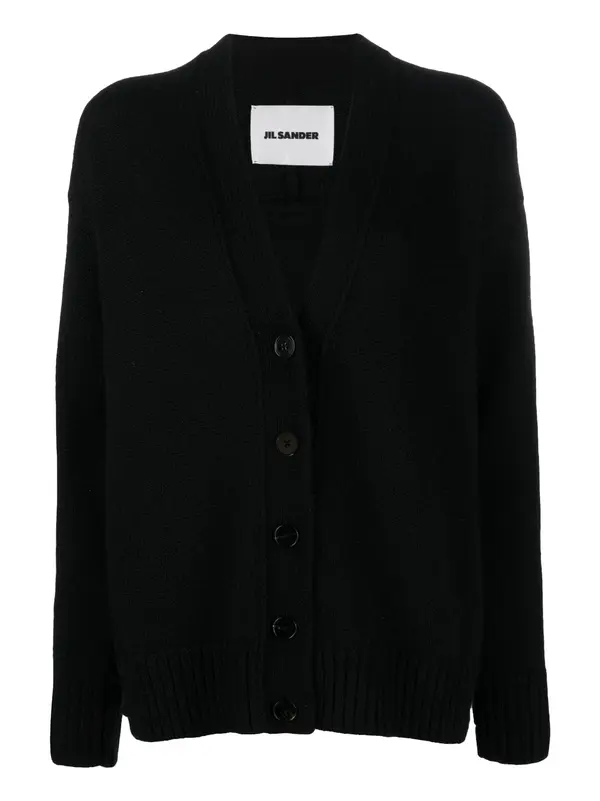 JIL SANDER V-neck Button-fastening Cardigan - Black
