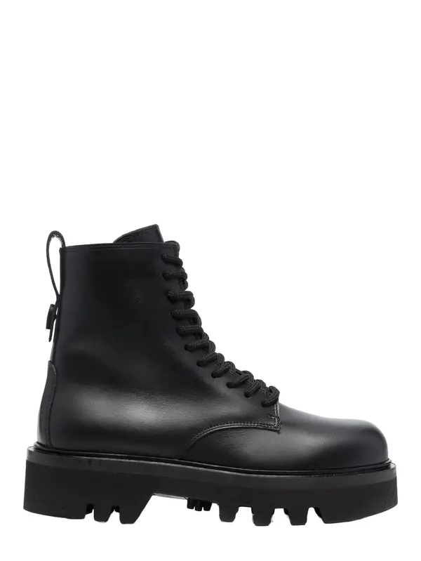 Furla Leather Lace-up Boots - Black