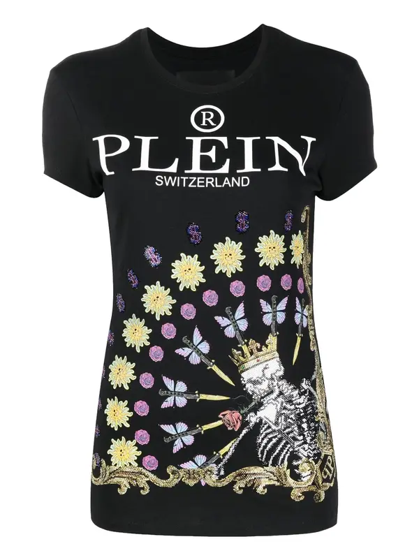 Philipp Plein Skeleton Print T-shirt - Black