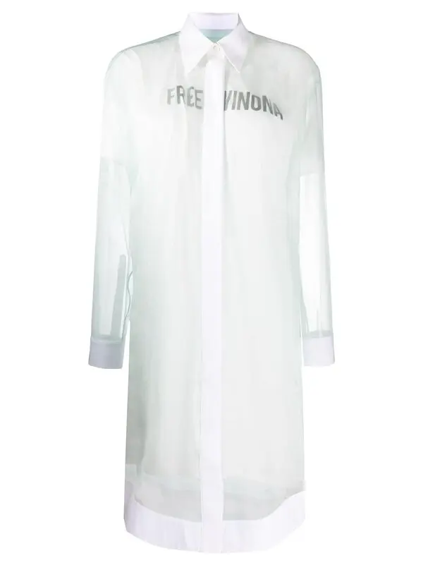Off-White Free Winona-print Shirt Dress - Blue