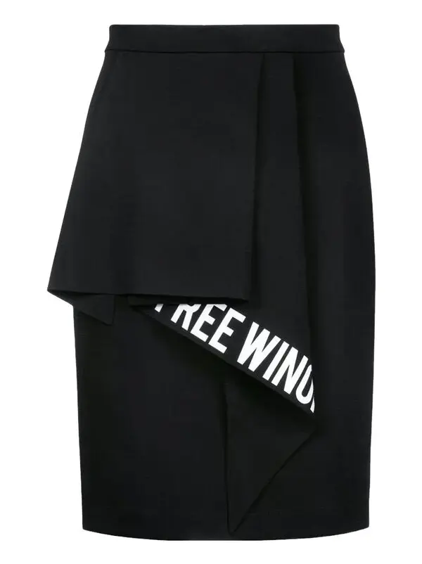 Off-White Slogan-print Mini Skirt - Black
