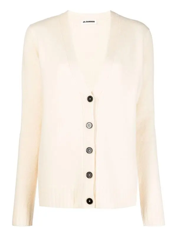 JIL SANDER Button-down Knit Cardigan - Neutrals