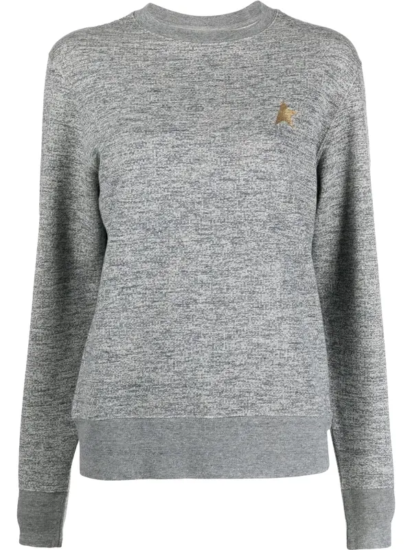GOLDEN GOOSE Star-print Cotton Sweatshirt - Grey