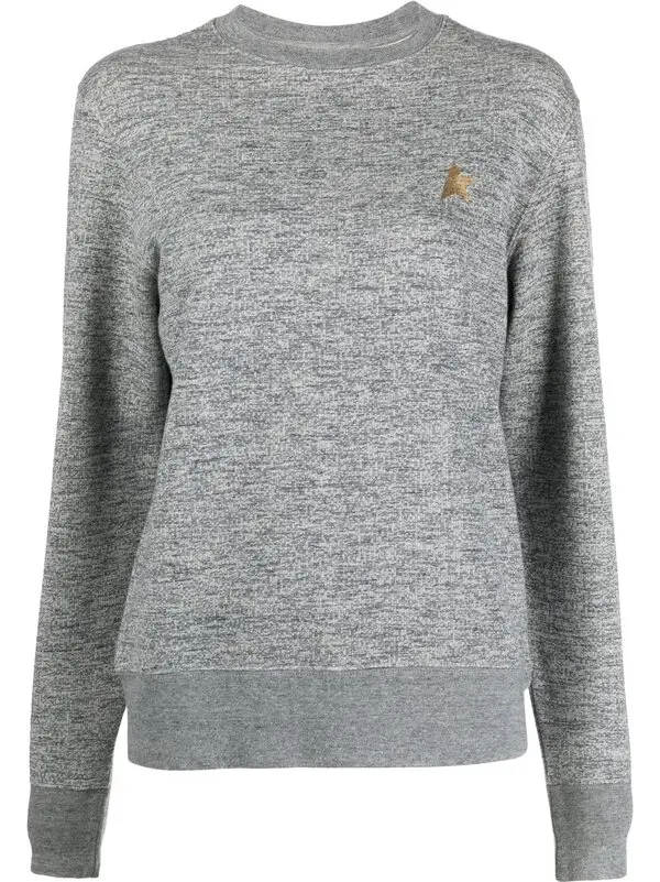 GOLDEN GOOSE Star-print Cotton Sweatshirt - Grey