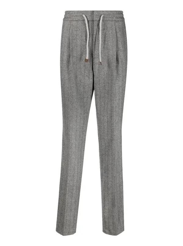 Brunello Cucinelli Drawstring-waist Trousers - Grey