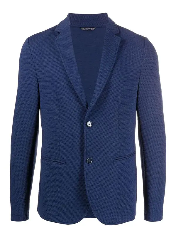 DANIELE ALESSANDRINI Fitted Single-breasted Button Blazer - Blue