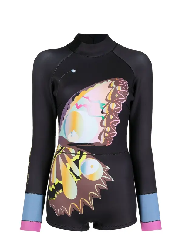Cynthia Rowley Long-sleeve Wet Suit - Black