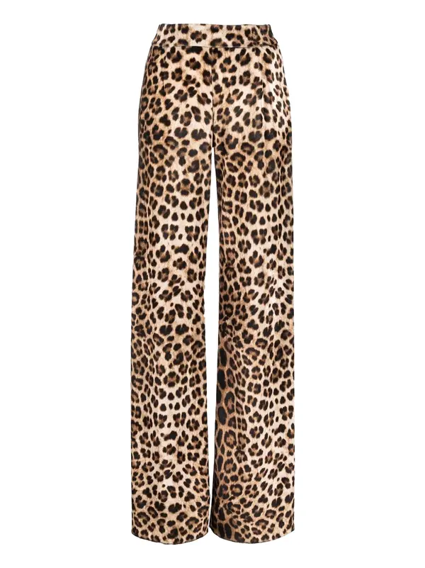 Philipp Plein Leopard-print Flared Trousers - Brown