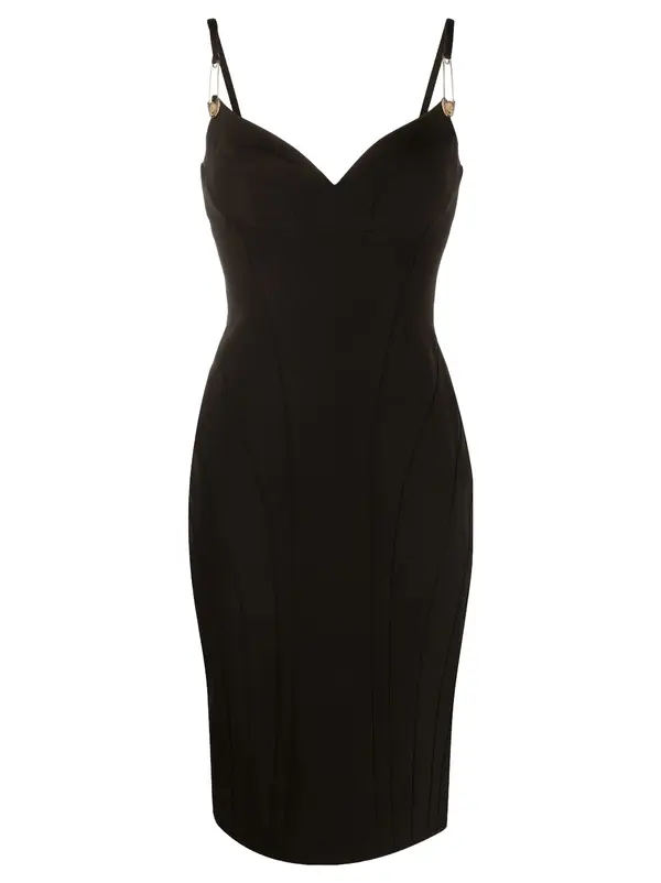 Philipp Plein Cut Midi Dress - Black