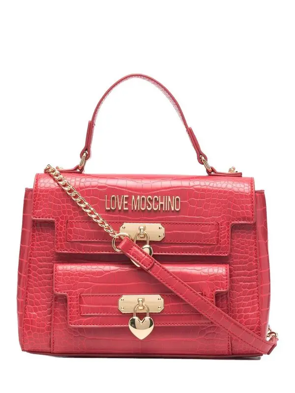 Moschino Crocodile-effect Tote Bag - Red
