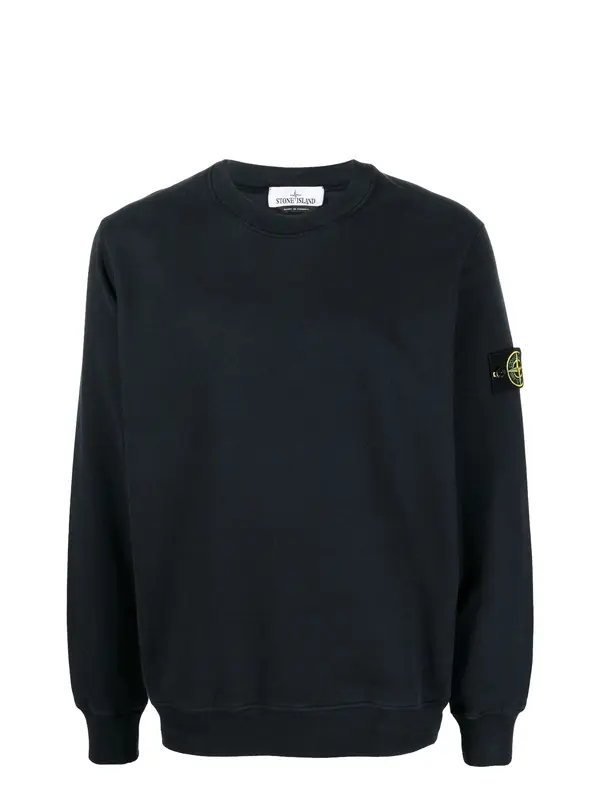 Stone Island Compass-patch Cotton Sweatshirt - Blue