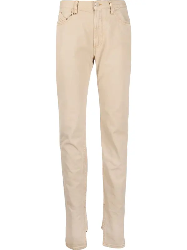 Attico Slit-hem Straight-leg Jeans - Neutrals
