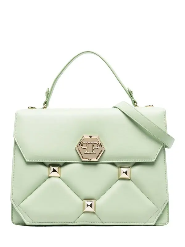 Philipp Plein Logo Stud-embellished Tote Bag - Green