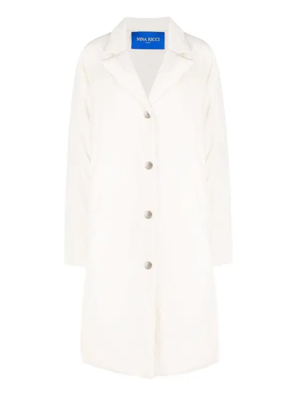 Nina Ricci Taffeta Padded Cocoon Coat - White