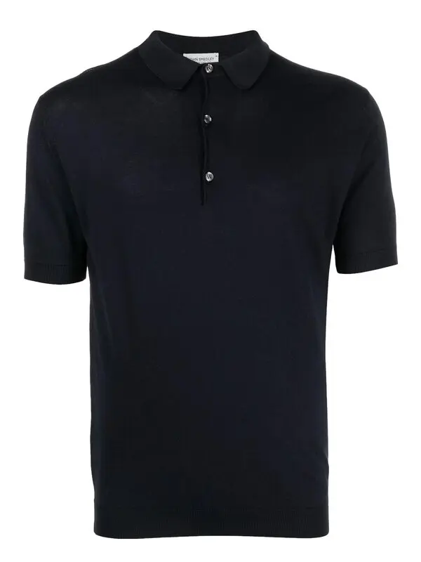 John Smedley Fine-knit Polo Shirt - Blue