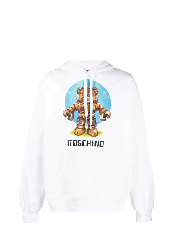 Moschino Teddy Bear-print Hoodie - White