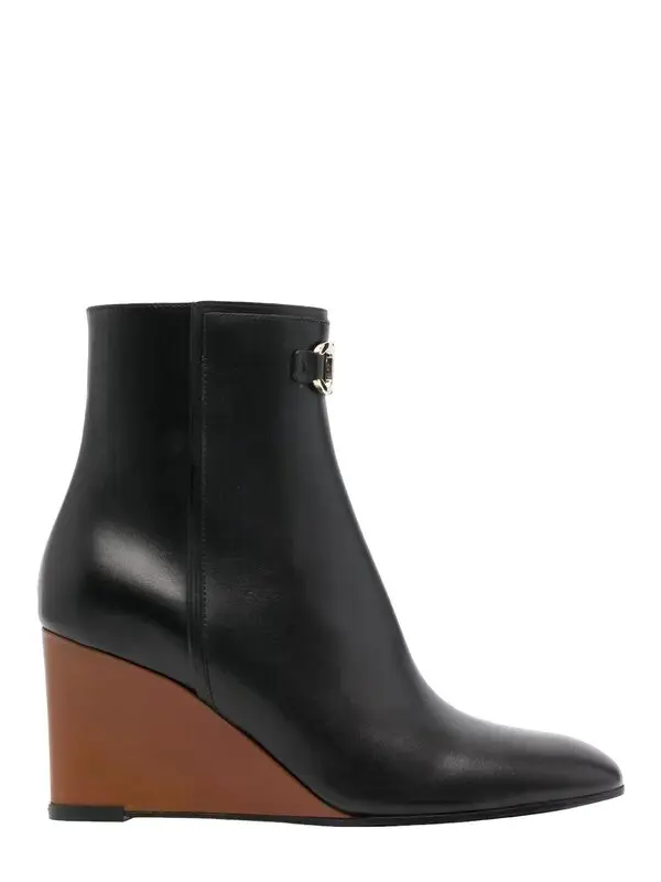 FERRAGAMO Wedge-heel Ankle Boots - Black