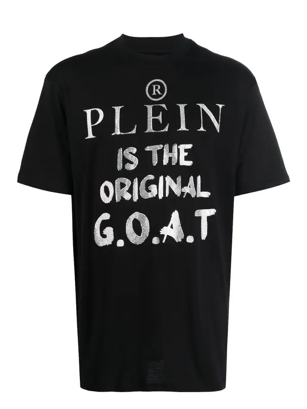 Philipp Plein Slogan-print Round Neck T-shirt - Black