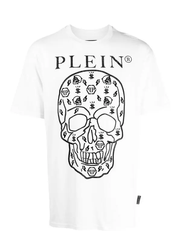 Philipp Plein Skull-print Round Neck T-shirt - White