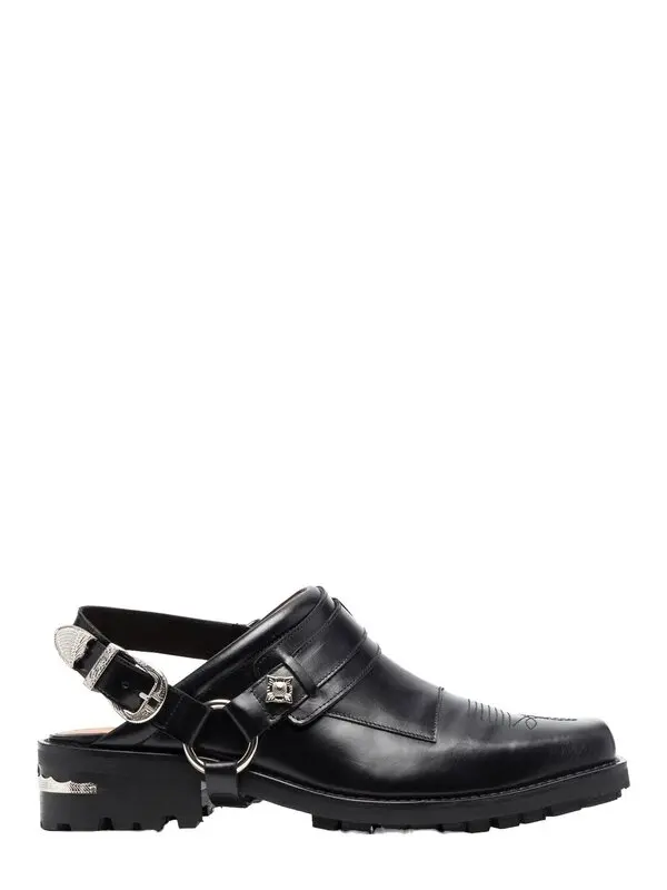 TOGA VIRILIS Leather Slingback Loafers - Black