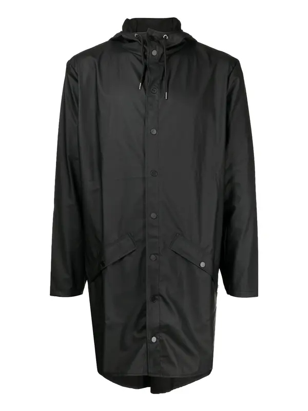 Rains Zip-up Hooded Jacket - Black