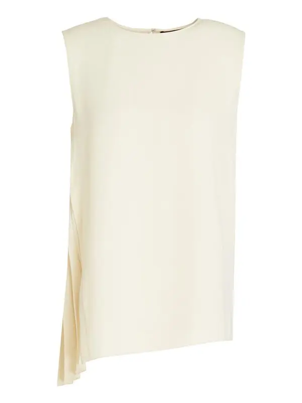 Theory Pleated Satincrepe Top - Cream