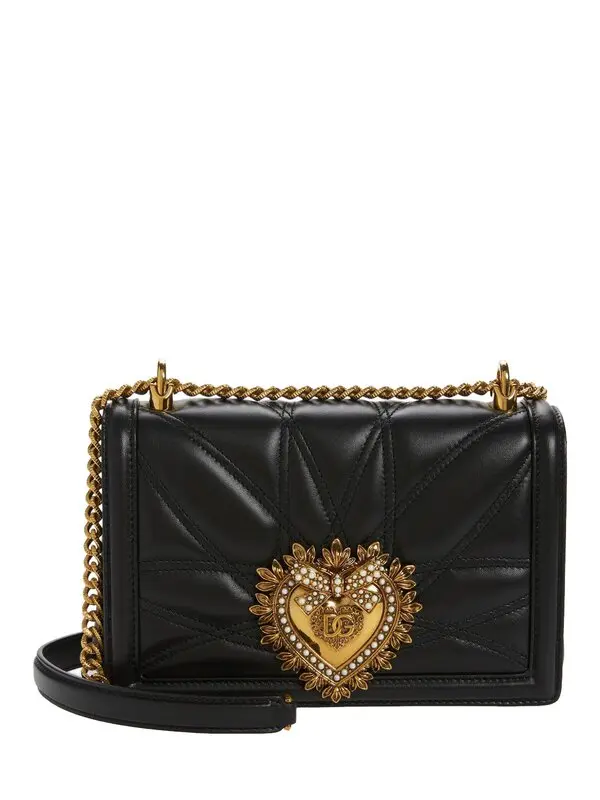 Dolce & Gabbana Devotion Lambskin Crossbody Bag - 80999 Black
