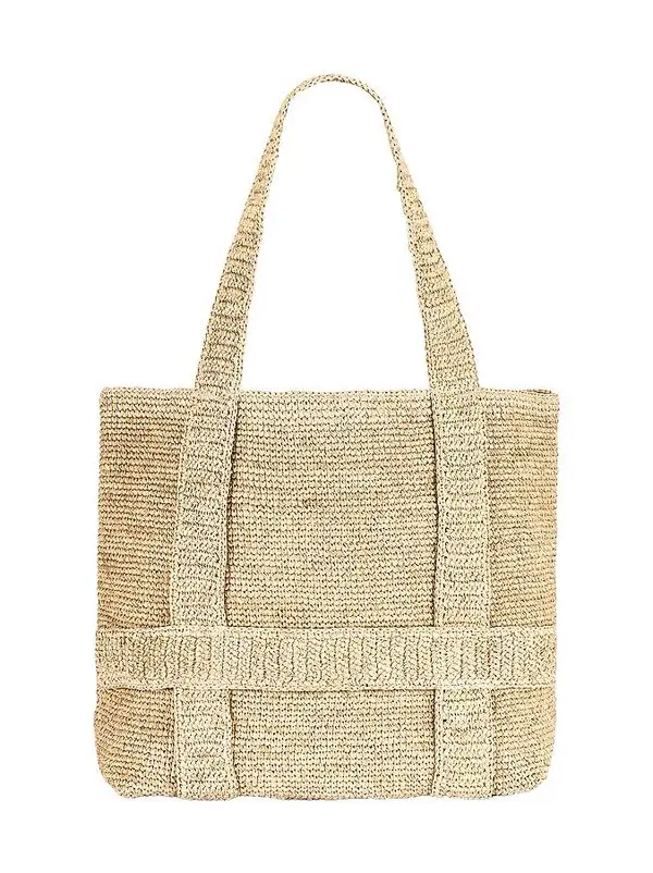 Hat Attack Traveler Raffia Tote Bag - Natural