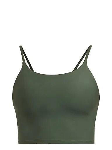 ADANOLA Tank Round-neck Stretch-jersey Bralette - Dark Olive
